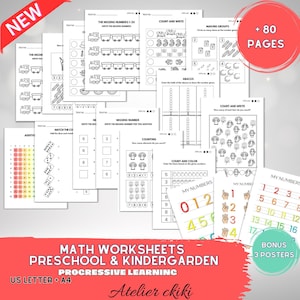 Math Worksheets for Preschool & Kindergarten | Counting, Addition ...