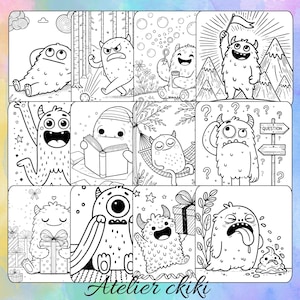 30 Emotions Monster Coloring Pages | Cute Mindful Activity for ...