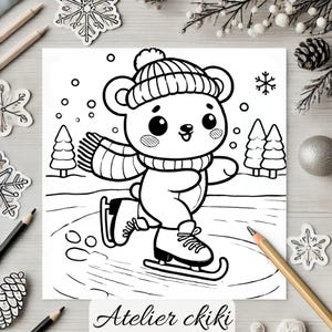 Cute Kawaii Winter Coloring Pages for Kids | Winter Activity Sheets ...