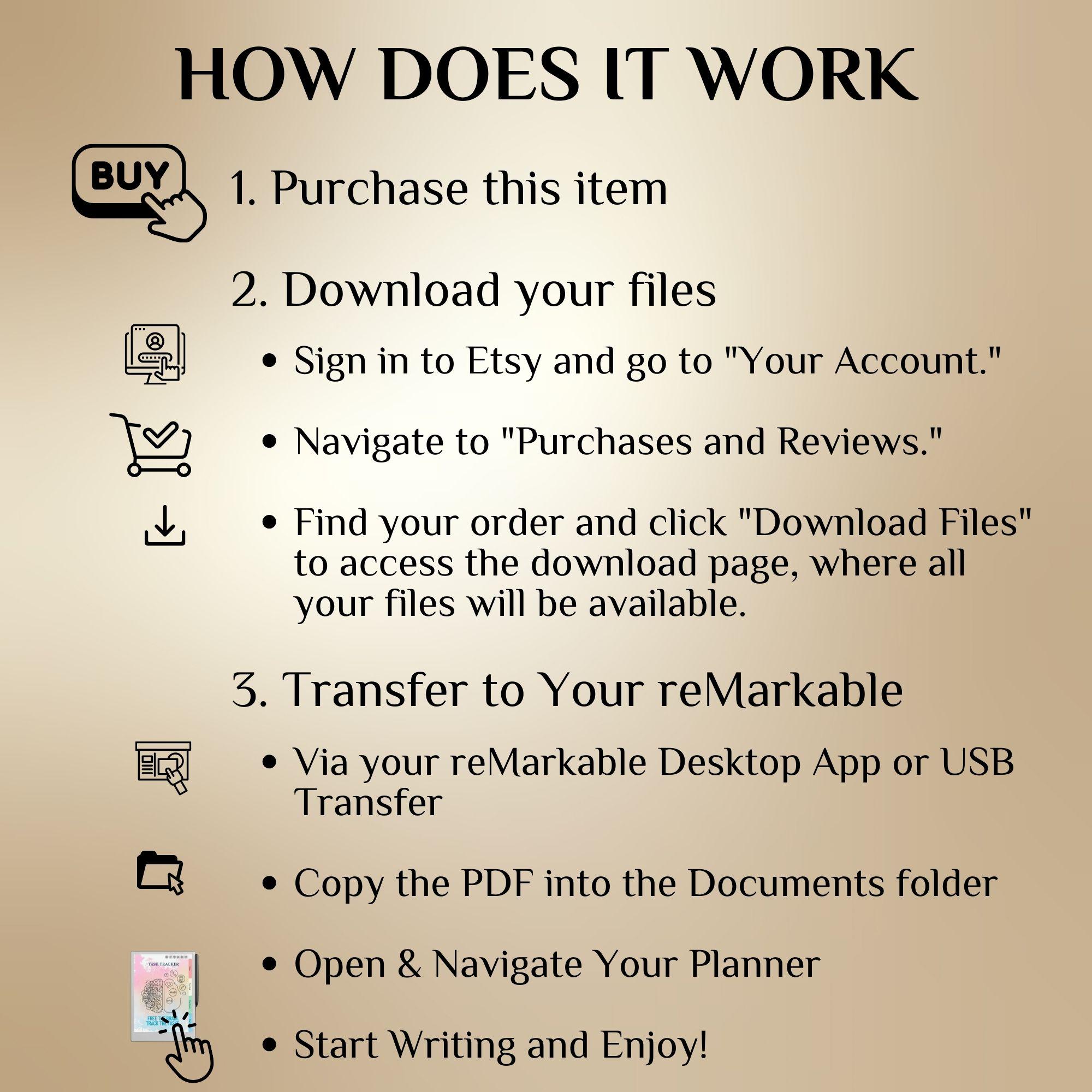 To Do Tracker GTD Planner for Remarkable Paper Pro and Remarkable 2 ...