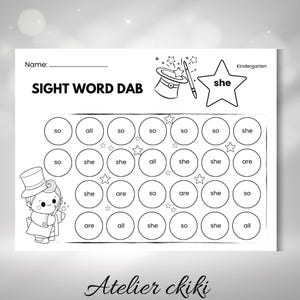 135 Sight Word Dab Worksheets for Preschool & Kindergarten Learning ...