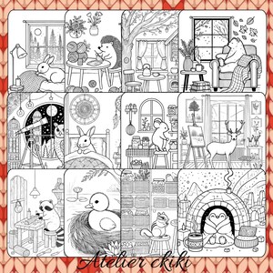 30 Hygge Houses Coloring Pages Relaxing and Mindful Coloring for Adults ...