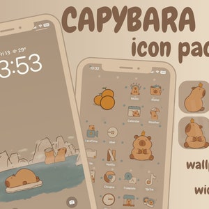 Capybara Icon Pack for Ios, Android, Tablet, Cute Animal Icons, Wallpapers, Widgets, App Theme ...