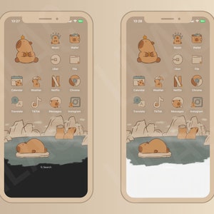 Capybara Icon Pack for Ios, Android, Tablet, Cute Animal Icons, Wallpapers, Widgets, App Theme ...