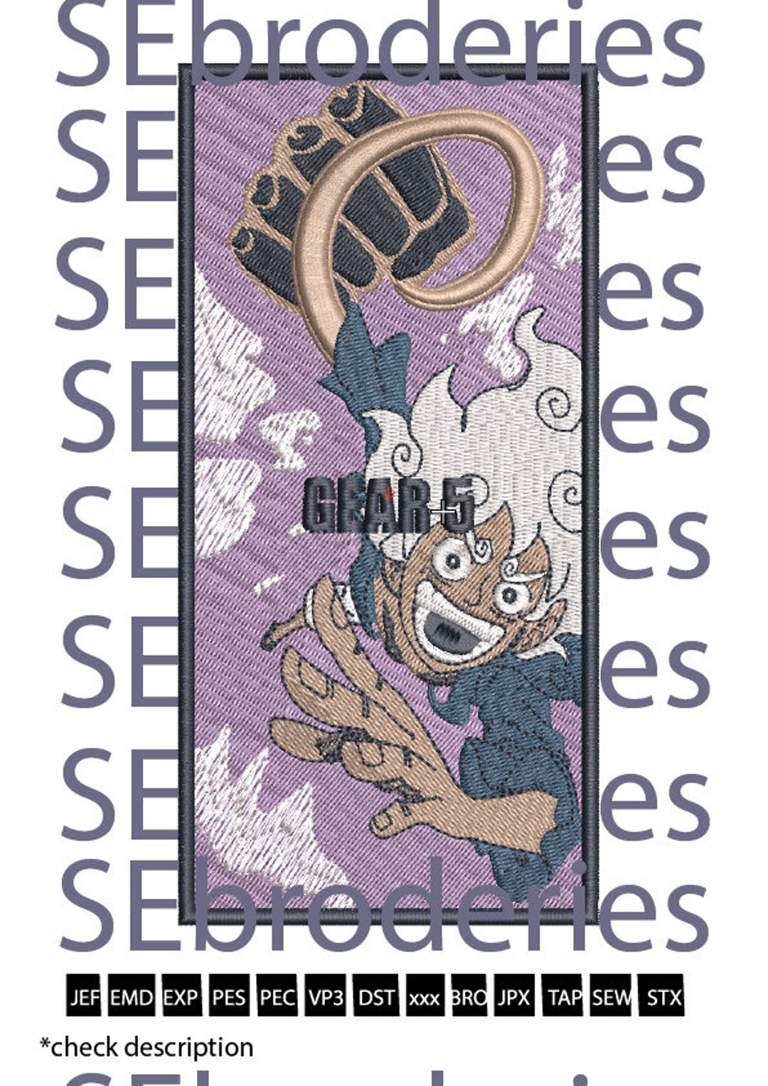 Luffy Gear 5 - Motif De Broderie - Etsy