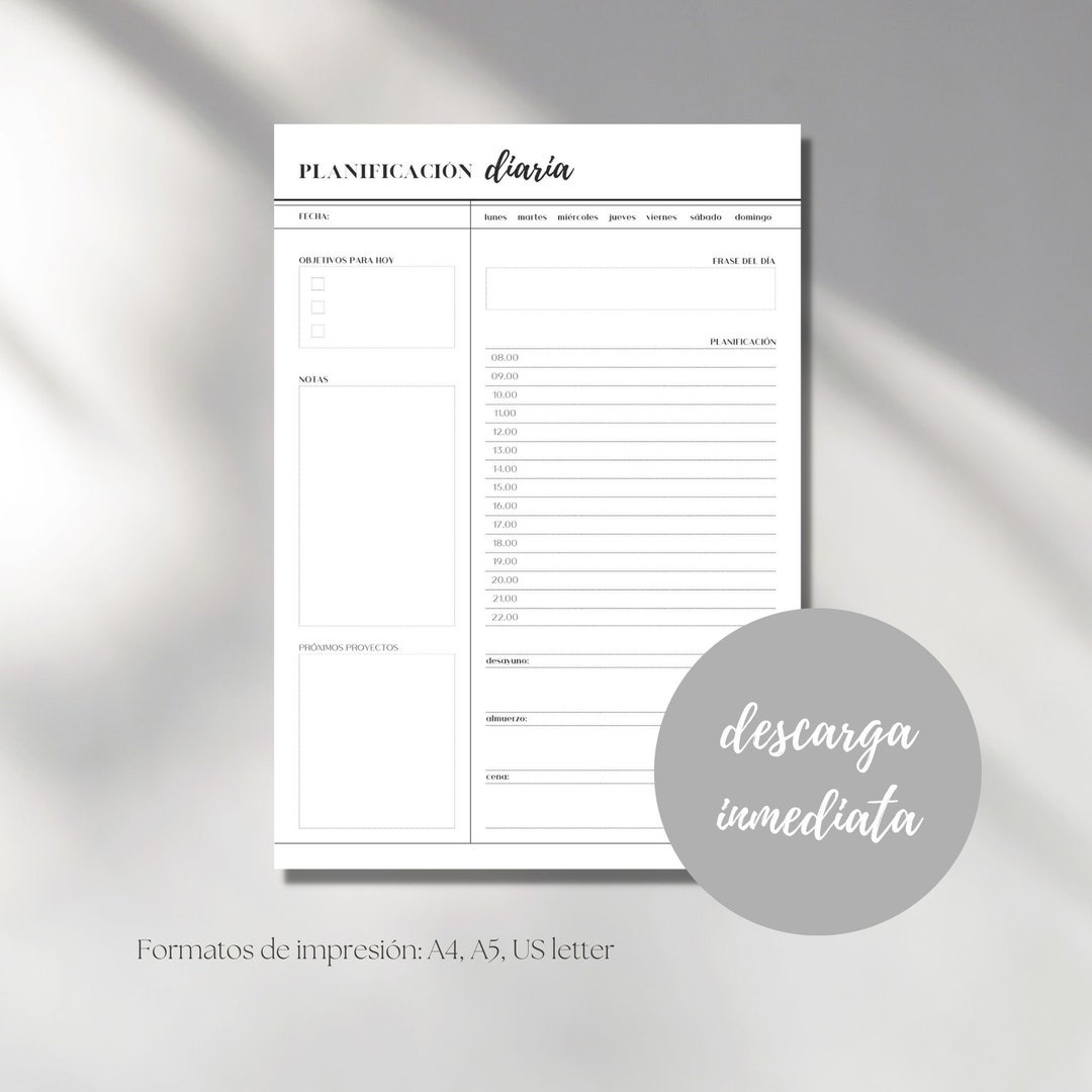Daily Planning Template - Etsy