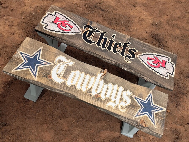 Dallas Cowboys Inspired Bench - Etsy