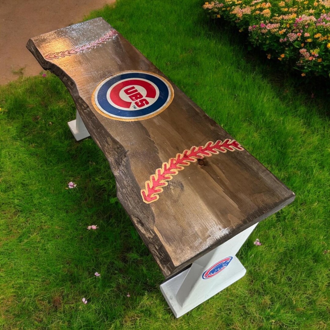 Chicago Cub Inspired Bench - Etsy