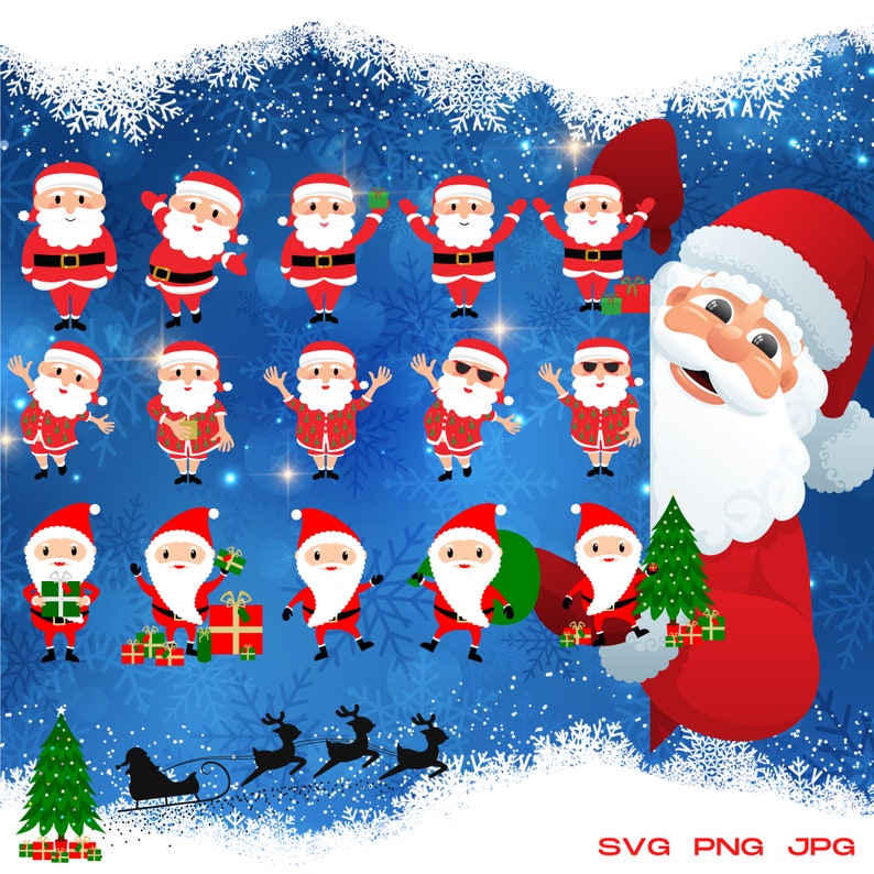 Santa Claus Svg, Christmas Svg, Santa Png , Santa Face Svg, Instant ...