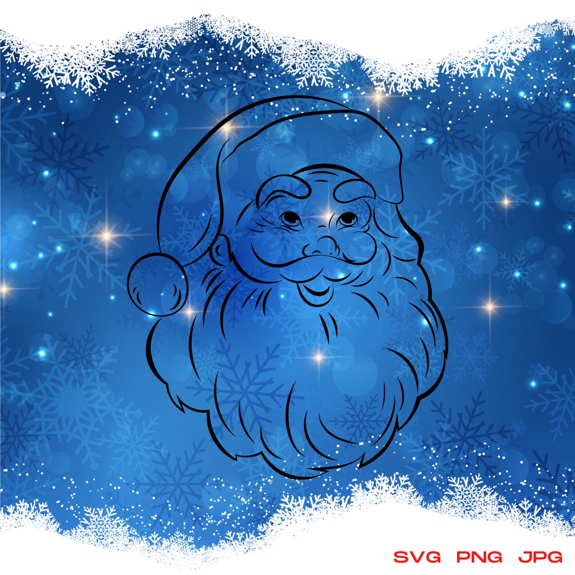 Santa Claus Svg, Christmas Svg, Santa Png , Santa Face Svg, Instant ...