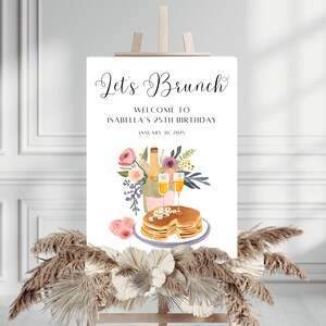 Elegant Let's Brunch Welcome Sign, Birthday Brunch Sign, Editable ...