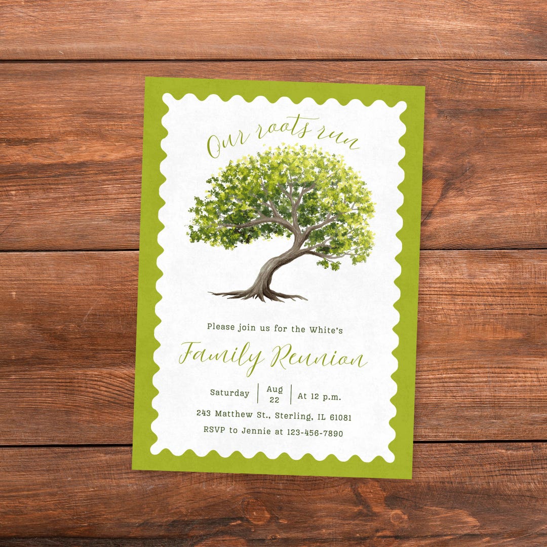 Editable Family Reunion Invitation Template (digital Download) - Etsy