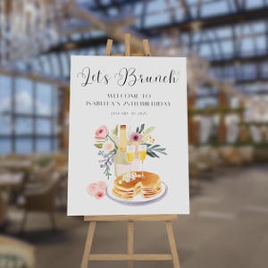 Elegant Let's Brunch Welcome Sign, Birthday Brunch Sign, Editable ...