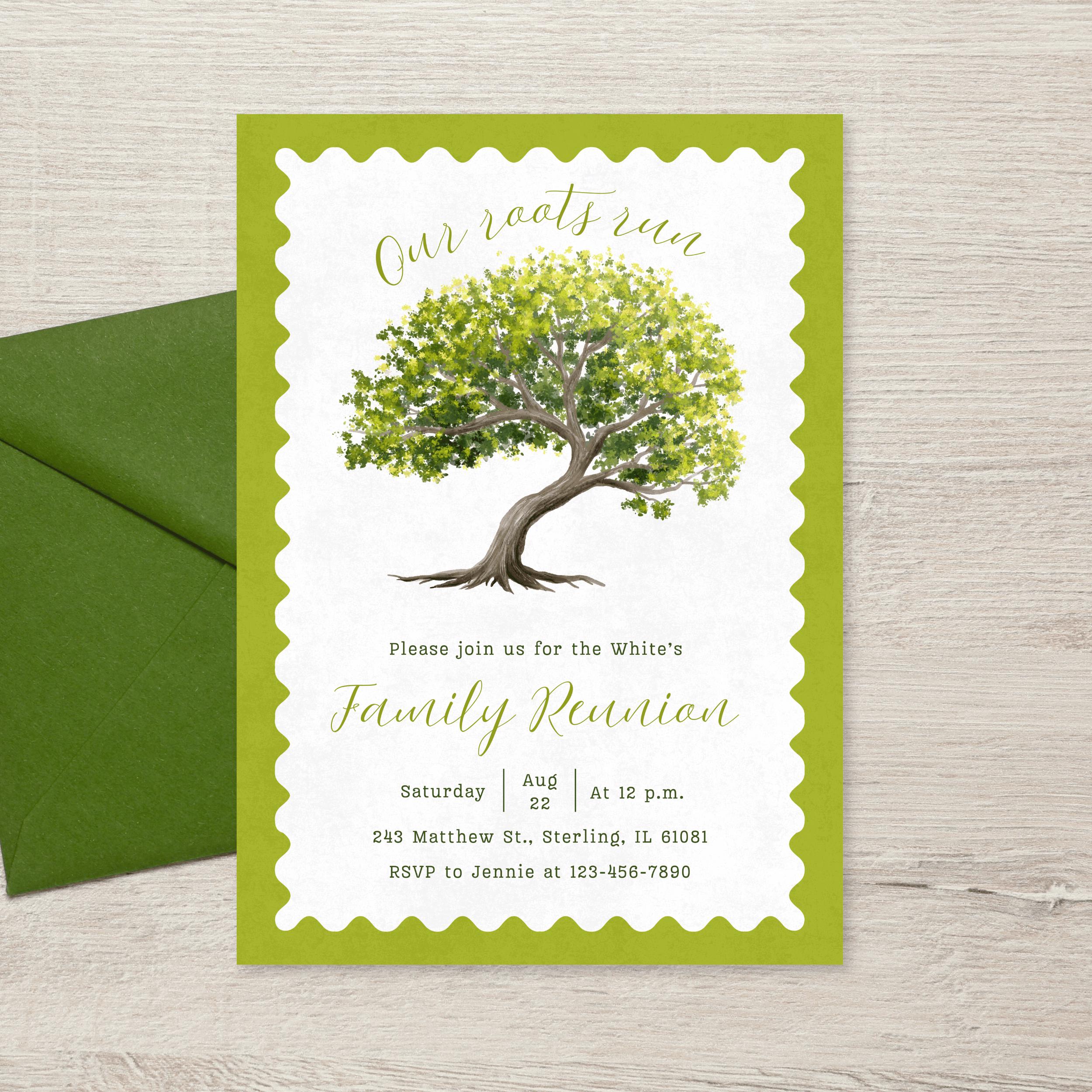 Editable Family Reunion Invitation Template (digital Download) - Etsy