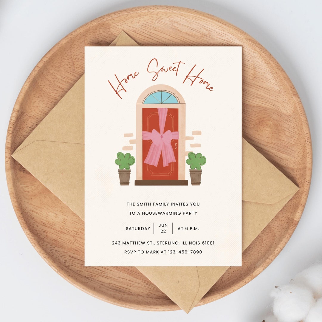 Housewarming Invitation Template, Digital Housewarming Party Card ...