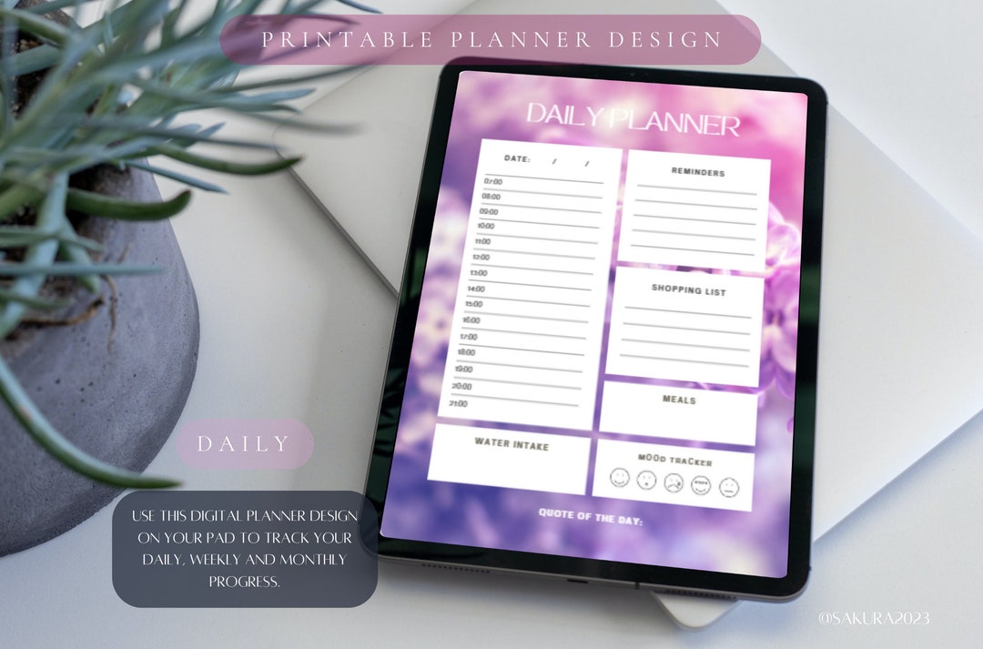 Printable & Customizable Digital Planner Floral Design Todo - Etsy
