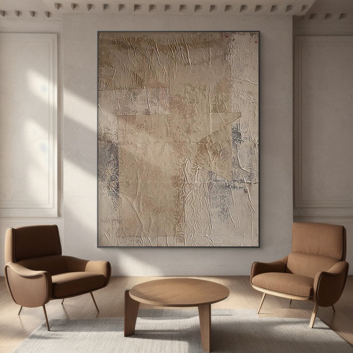 Brown Minimalist Painting, Brown Wabi-sabi Wall Art, Brown Wall Art ...