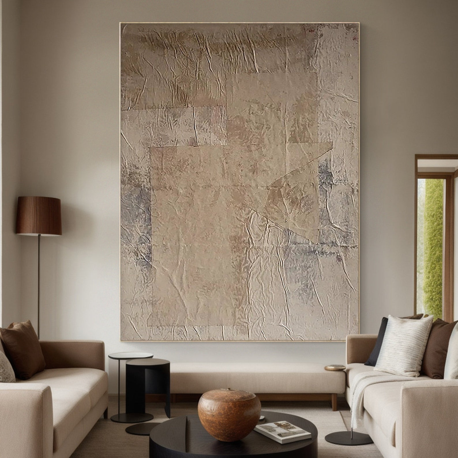 Brown Minimalist Painting, Brown Wabi-sabi Wall Art, Brown Wall Art ...