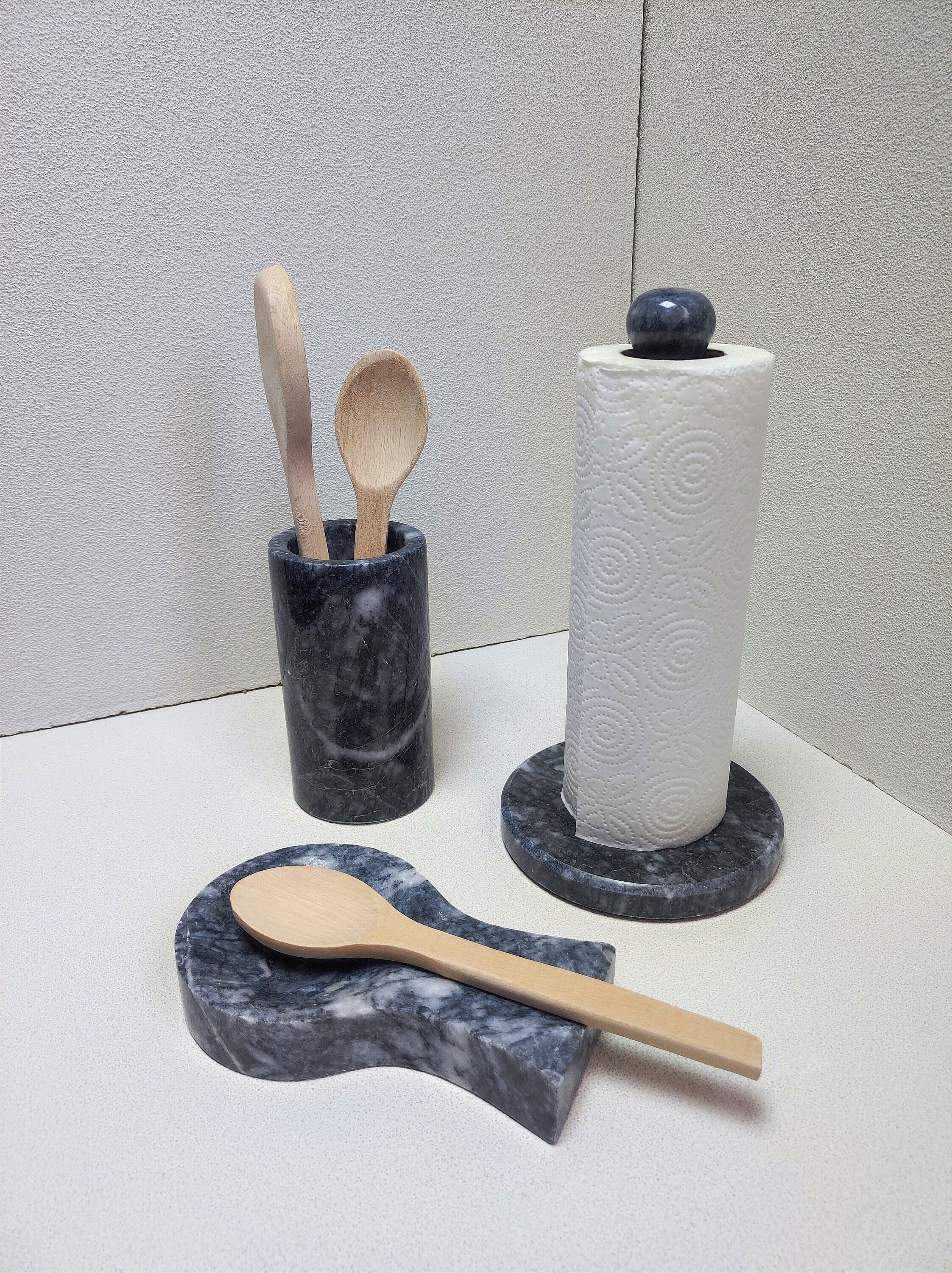 Blue Marble Kitchen Organizer Counter Top Set of 3 100% - Etsy