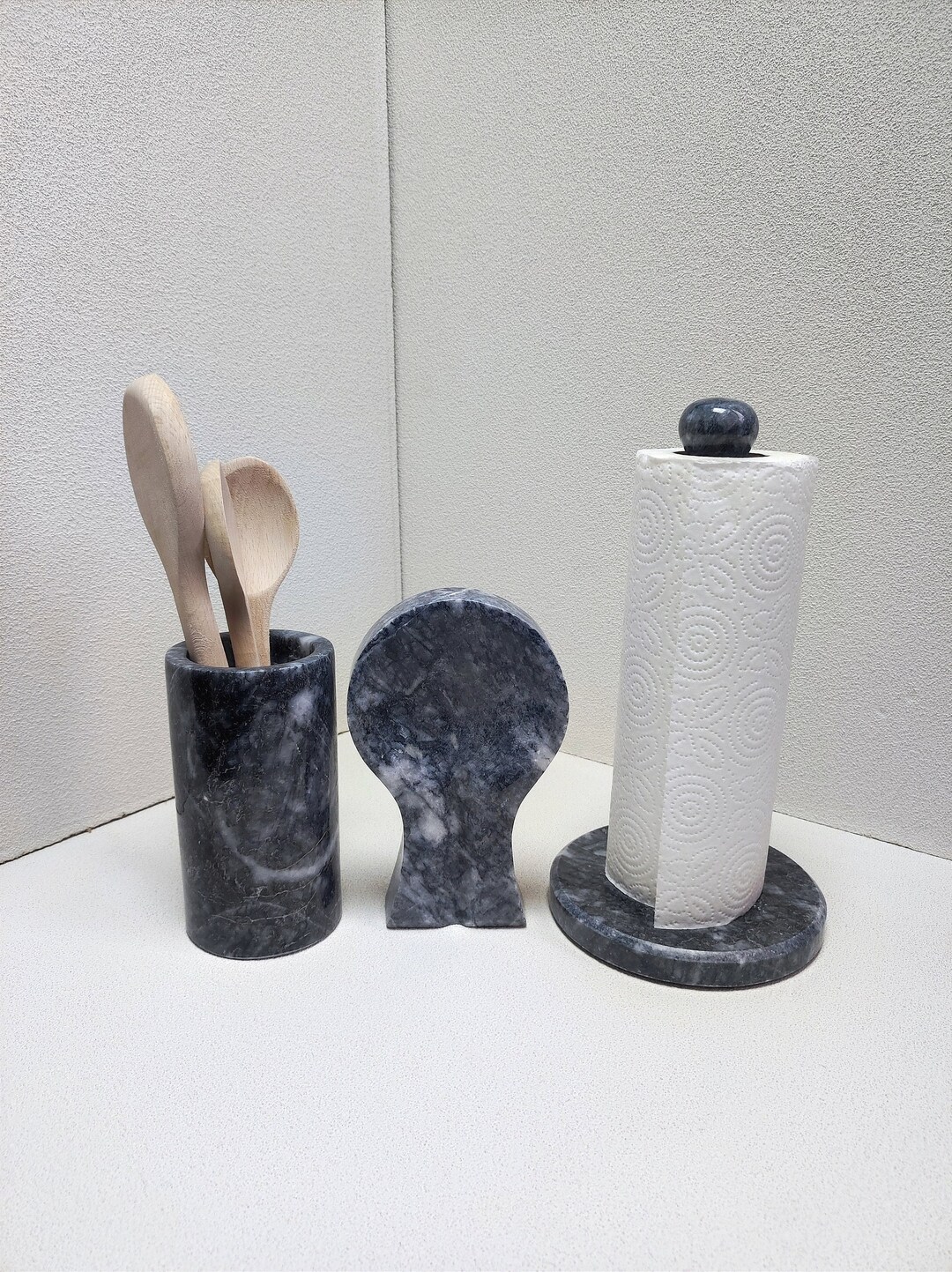 Blue Marble Kitchen Organizer Counter Top Set of 3 100% - Etsy