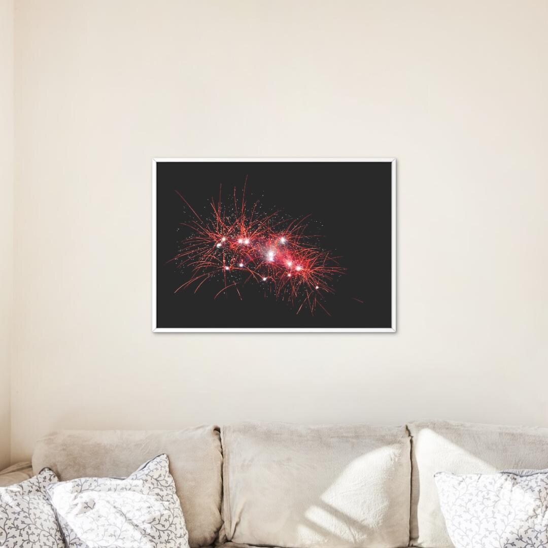 Firework Display Original Photography Print, Red and Gold. Unframed ...
