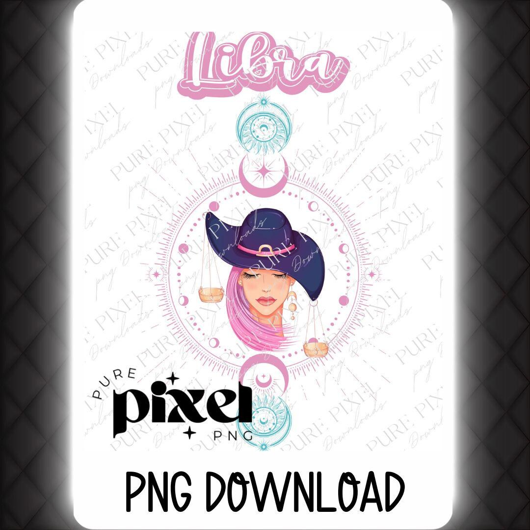 Libra Zodiac Pastel PNG Libra Digital Download Astrology Sublimation ...