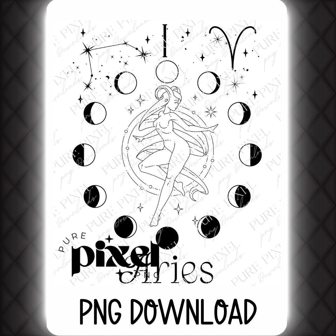 Aries Moon Phases PNG | Astrology Digital Download | Zodiac Sublimation ...