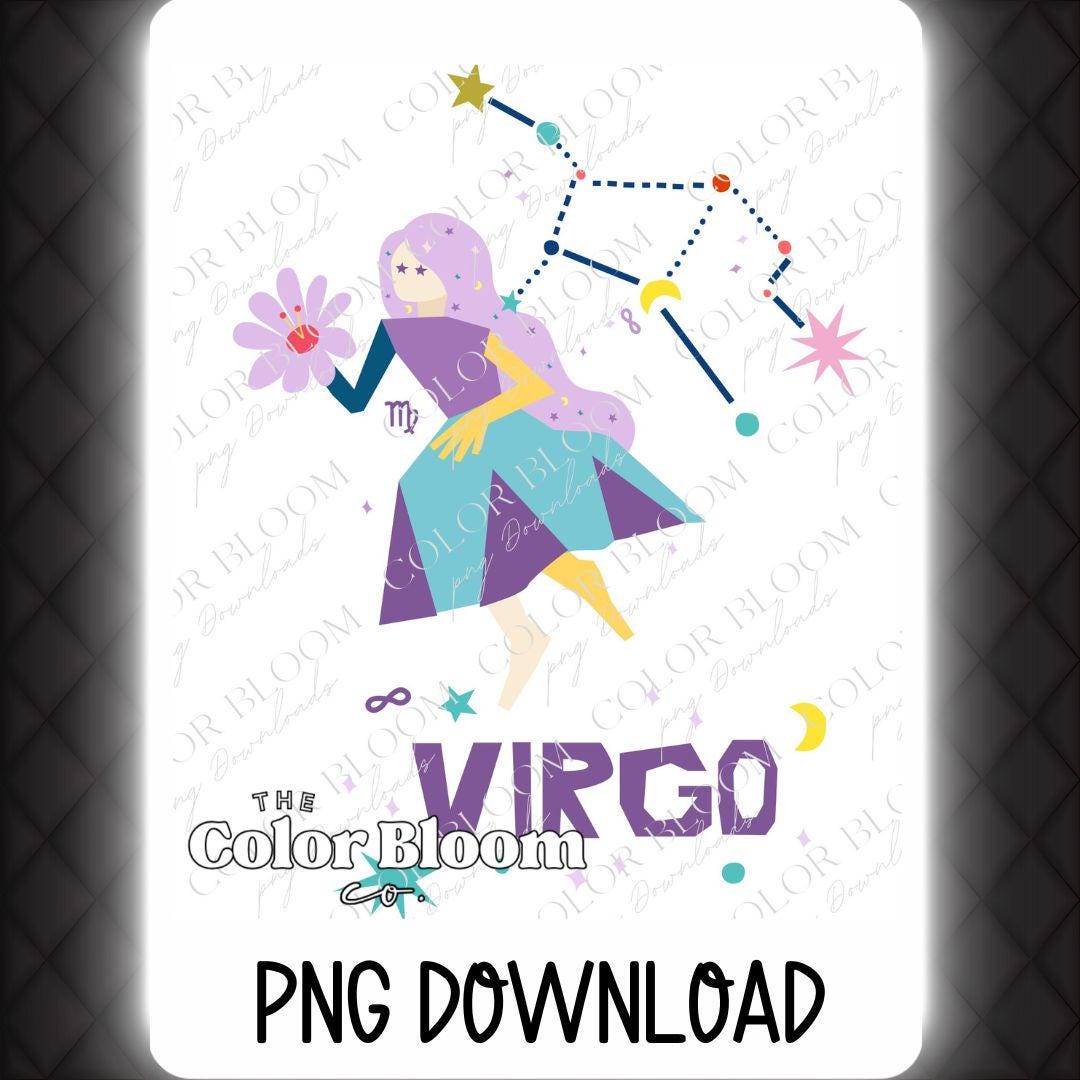 Virgo Zodiac PNG Digital Download | Astrology Sublimation Design DIY ...