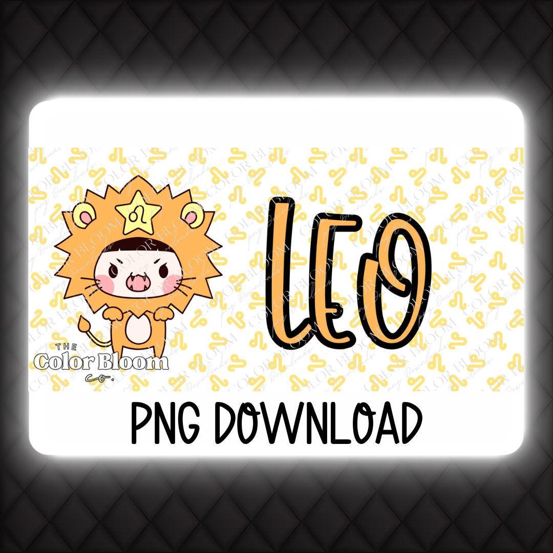 Leo Zodiac Digital Download PNG | Cute Astrology Clipart for ...