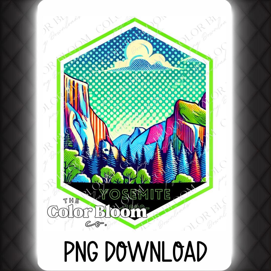 Yosemite National Park PNG | Pop Art Mountain Design | Colorful Nature ...