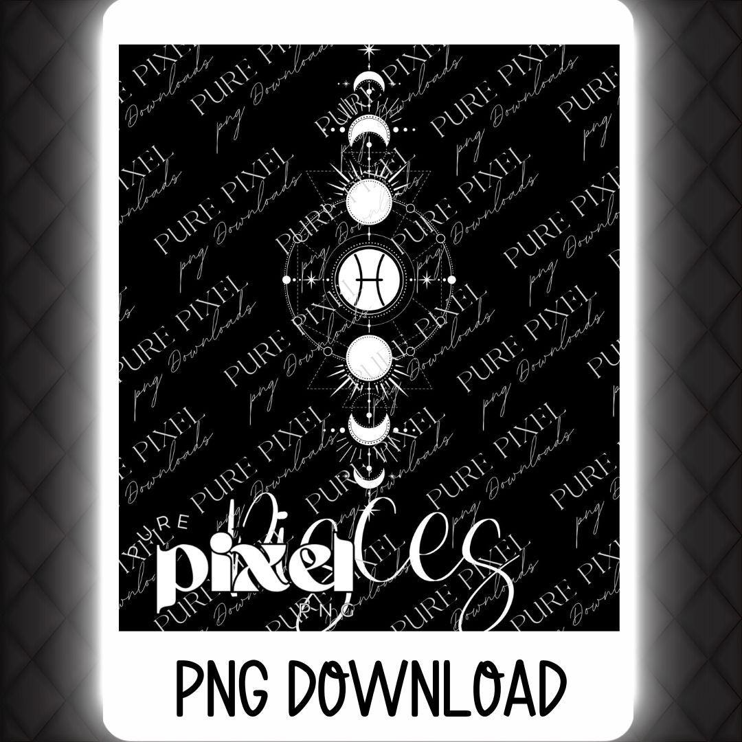 Pisces Zodiac Moon Phase PNG Pisces Digital Download Astrology ...