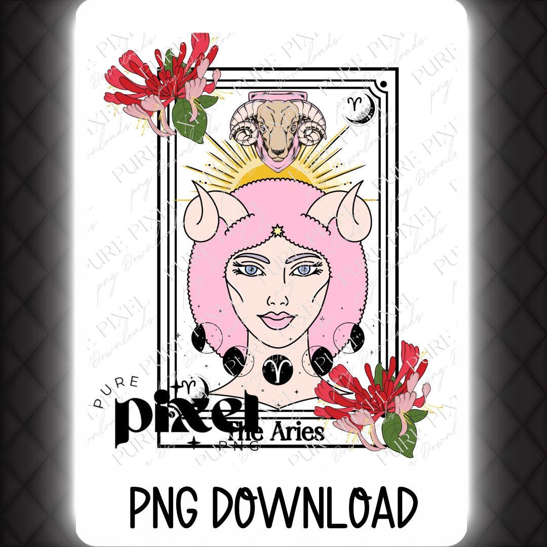 Aries Zodiac PNG Digital Download | Aries Tarot Card Art | Astrology ...