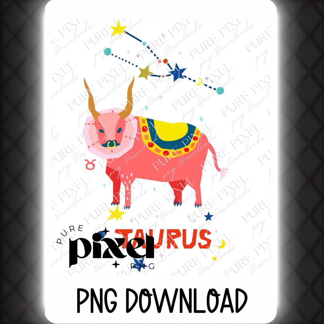 Taurus Zodiac PNG Digital Download | Astrology Sublimation Design DIY ...