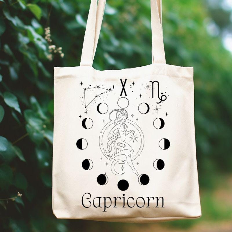 Capricorn Moon Phases PNG | Astrology Constellation Digital Download ...
