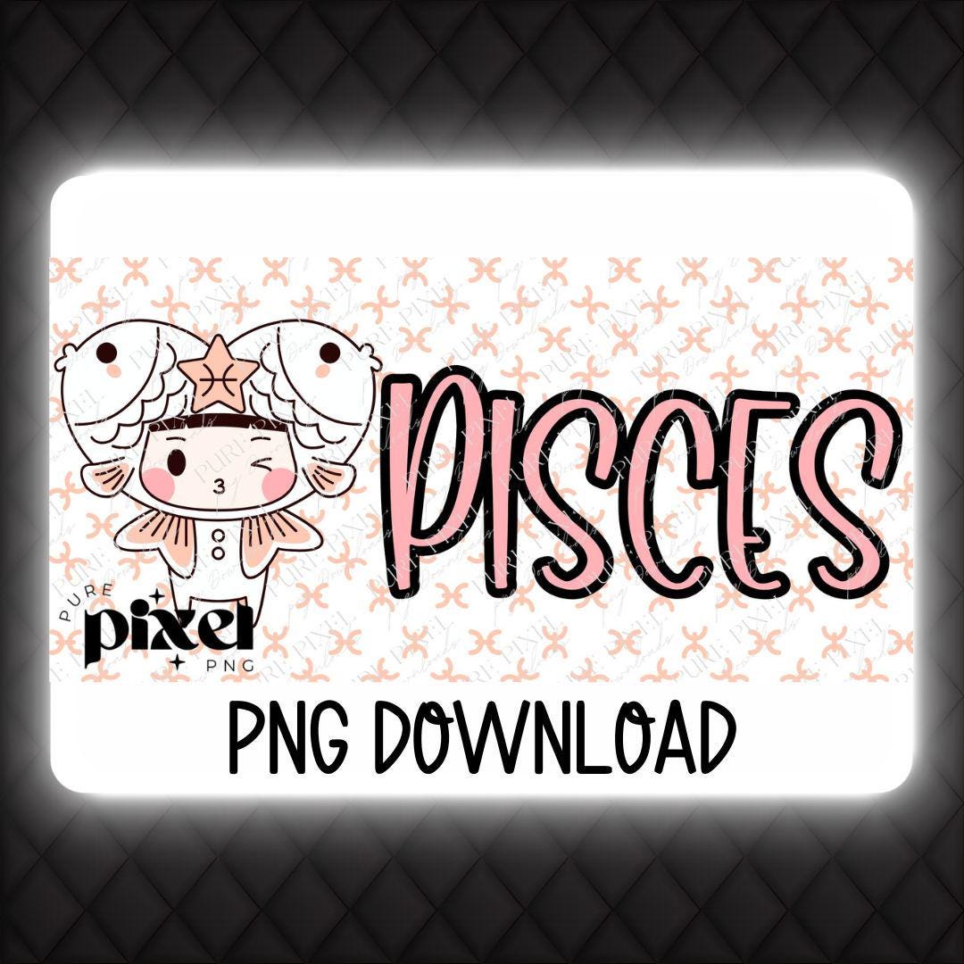 Pisces Zodiac Digital Download PNG | Cute Astrology Clipart for ...
