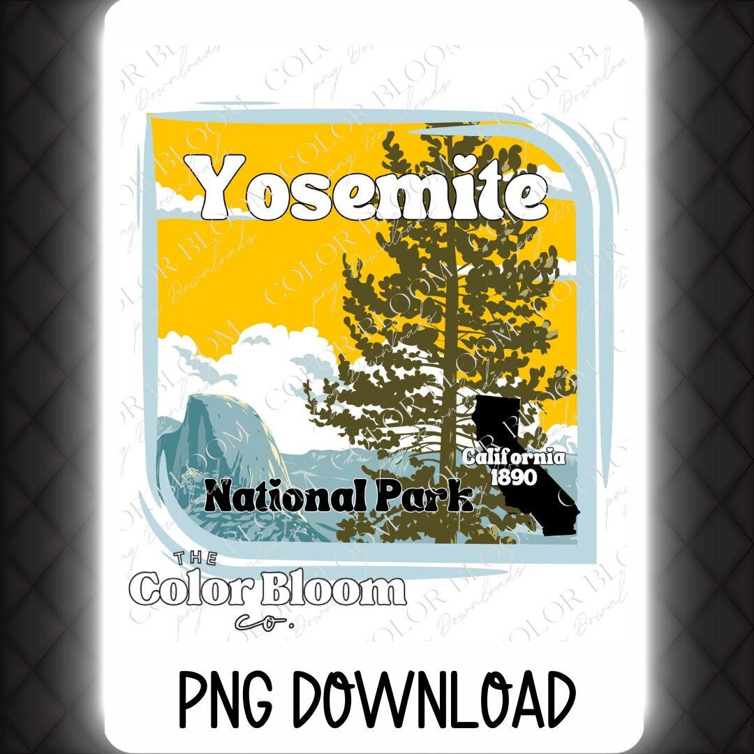 Yosemite National Park PNG | California 1890 Retro Design | 10x12 ...