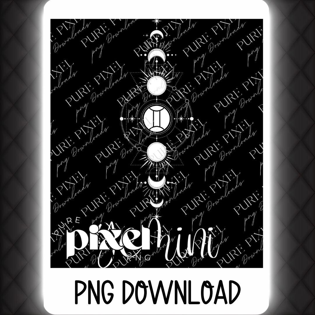 Gemini Zodiac Moon Phase PNG | Gemini Digital Download | Astrology ...