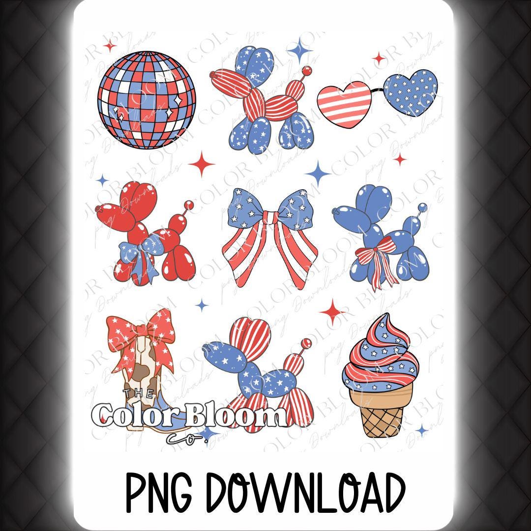 Patriotic Balloon Dog PNG | July 4th Digital Download | American Flag ...