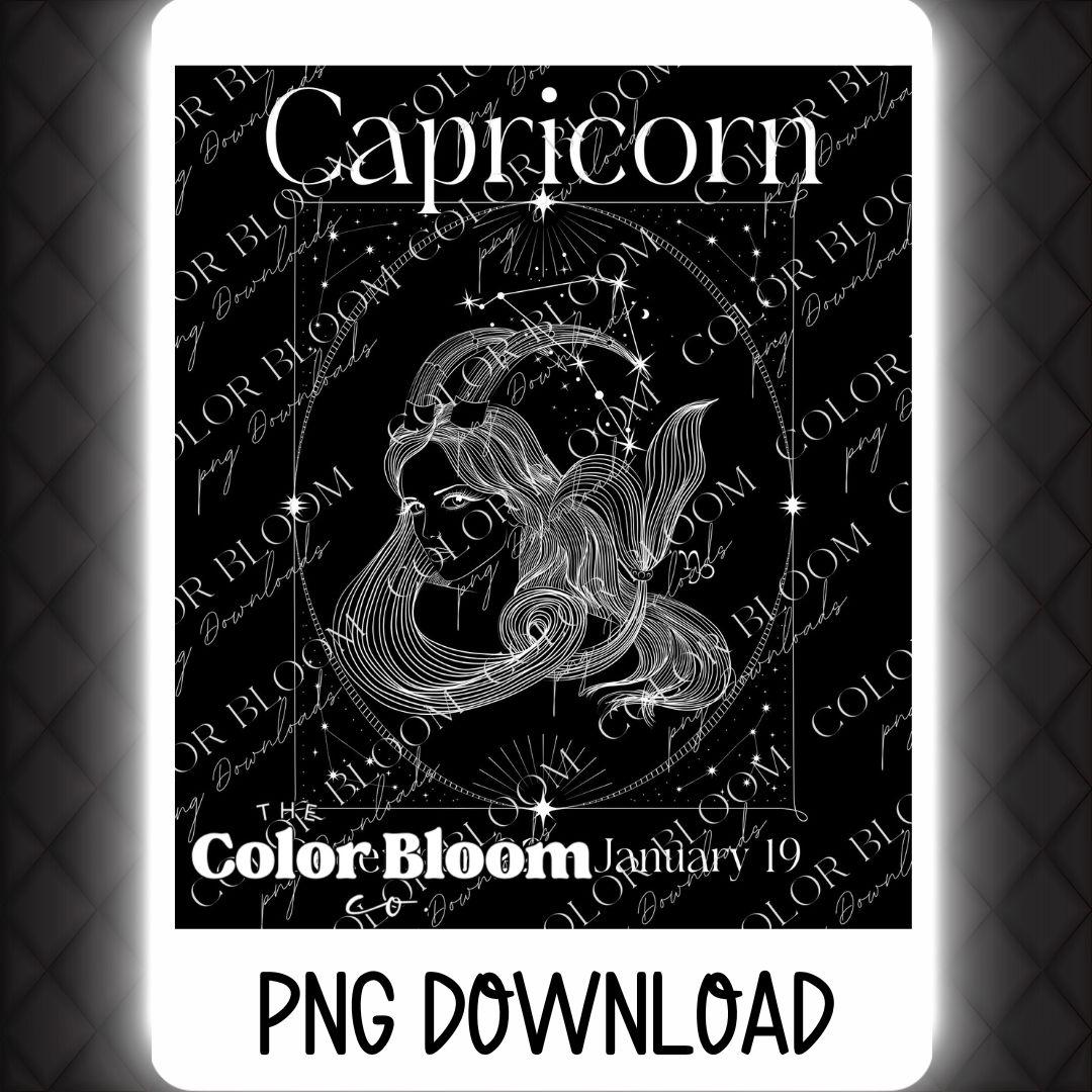 Capricorn Zodiac PNG Digital Download –sublimation Design, Capricorn ...
