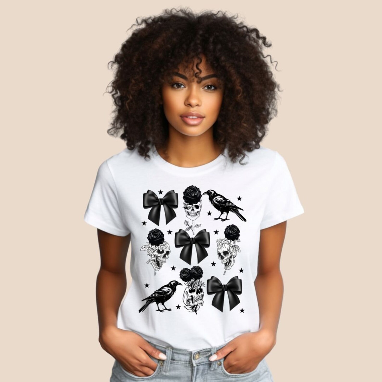 Black Bird & Skull Halloween Design PNG Digital Download - Etsy