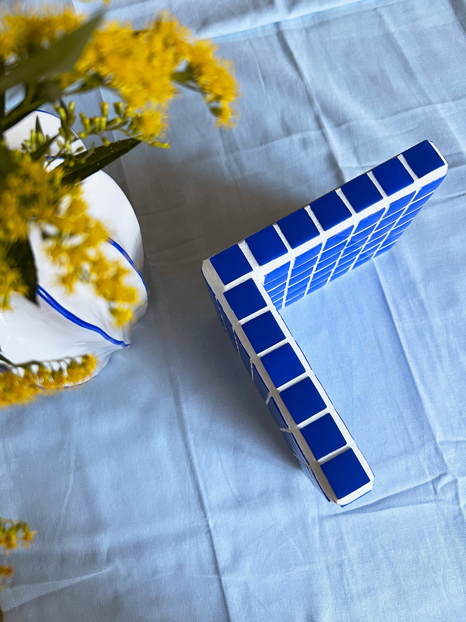 Shelf Tiles Tile Shelf Mosaic Blue White Tile Shelf Wall Shelf Tile ...