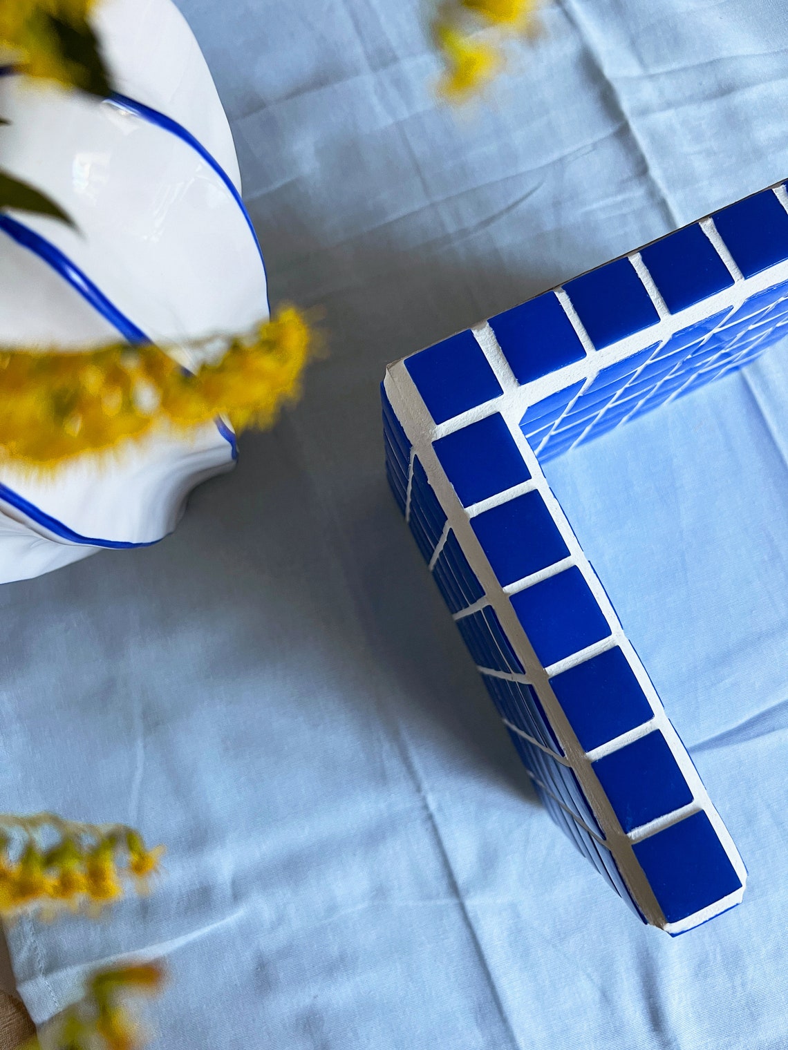 Shelf Tiles Tile Shelf Mosaic Blue White Tile Shelf Wall Shelf Tile ...