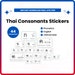 Thai Alphabet 44 Consonants Digital Stickers, Printable Downloadable ...