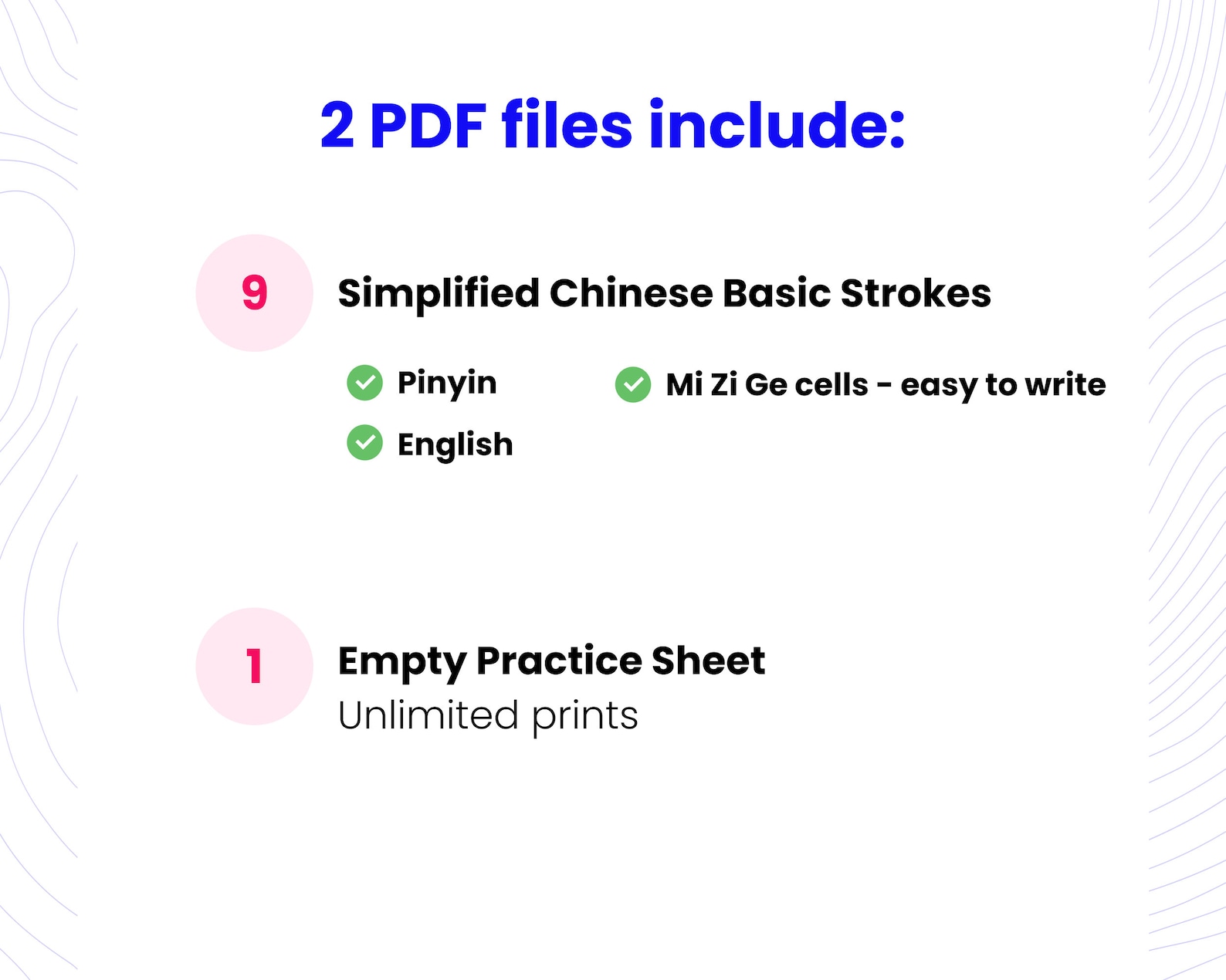 9 Basic Strokes Writing Worksheets Simplified Chinese - Etsy