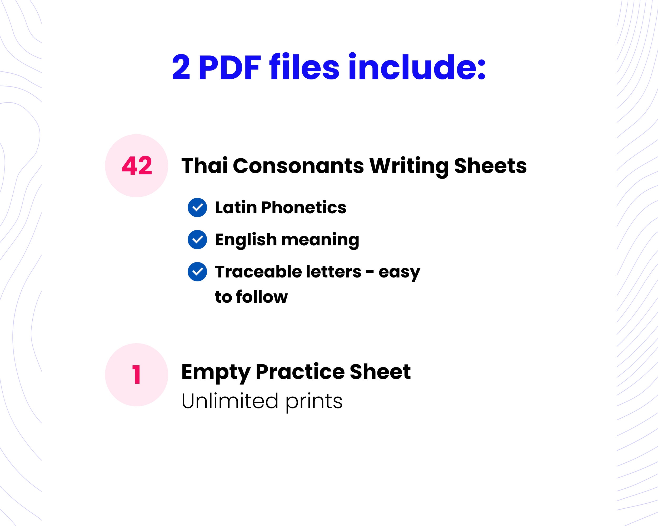 42 Thai Consonants Writing Worksheet for Beginners, Thailand Language ...