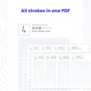 44 Advance Strokes Traceable Sheets Simplified Chinese Writing ...