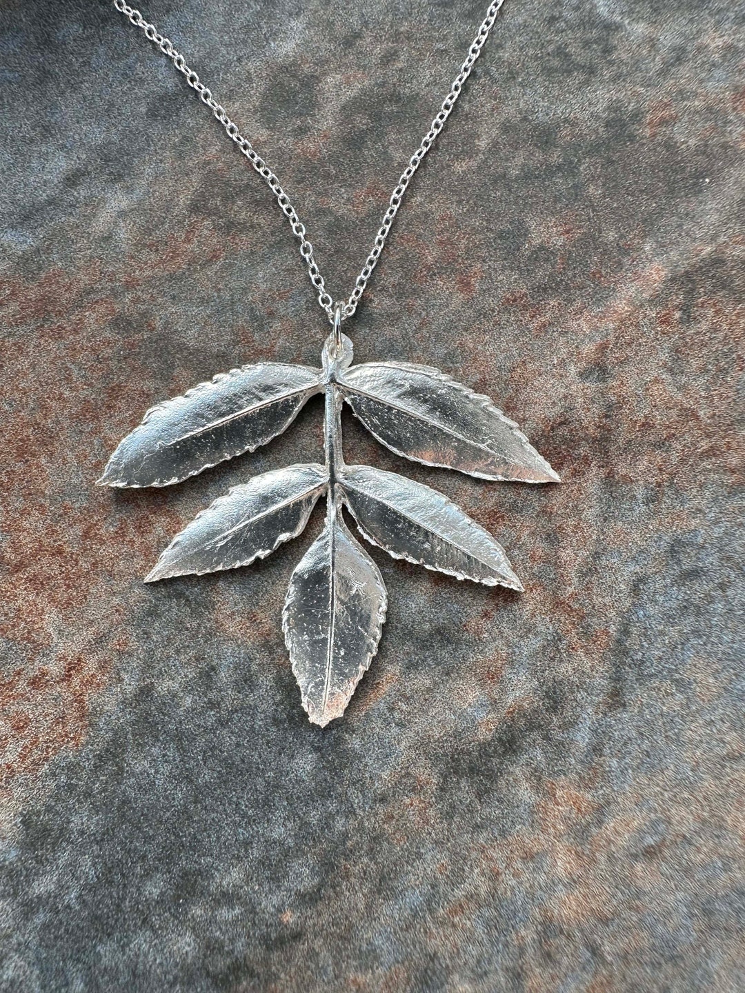 Silver Rowan Leaf Real Rowan Leaf Silver Real Leaf Handmade Silver ...