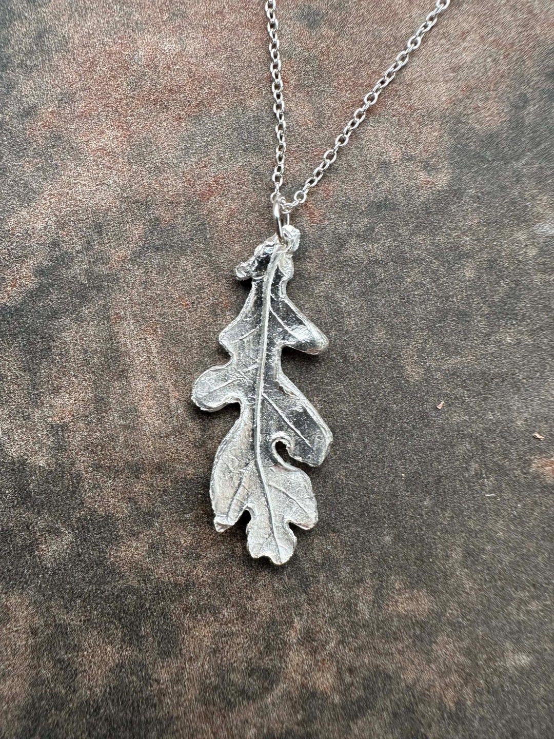 Real Oak Leaf Silver Pendant Real Oak Leaf Pendant Handmade Oak Leaf ...