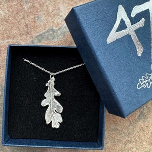 Pendentif feuille de chêne véritable en argent Pendentif véritable ...