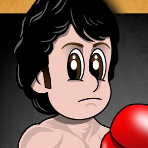 ROCKY, Sylvester Stallone, Cartoon, Custom Illustration, Digital Art ...